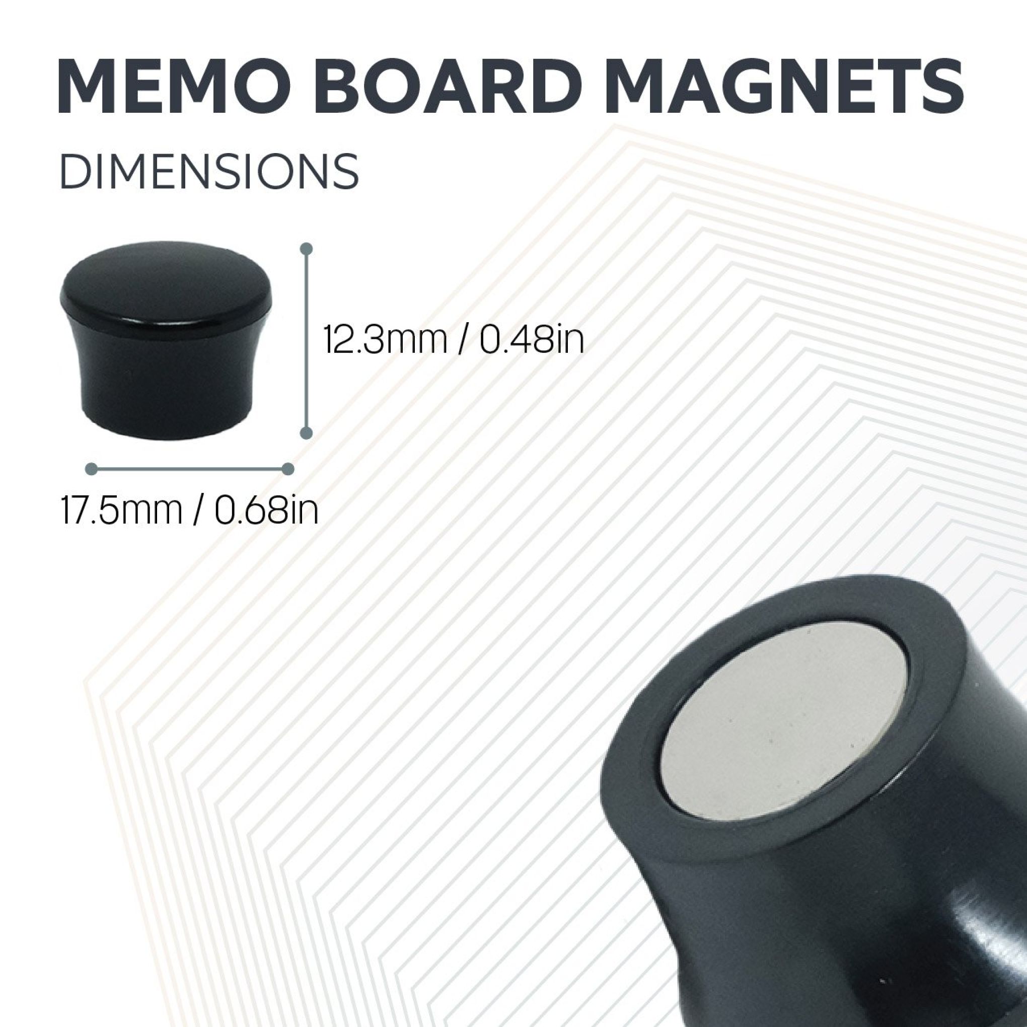 17.5mm x 12.3mm Coloured Memo Board Magnets - Office & Fridge
