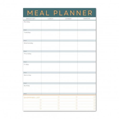 52 Sheet A5 Magnetic Weekly Meal Planner Notepad - Green