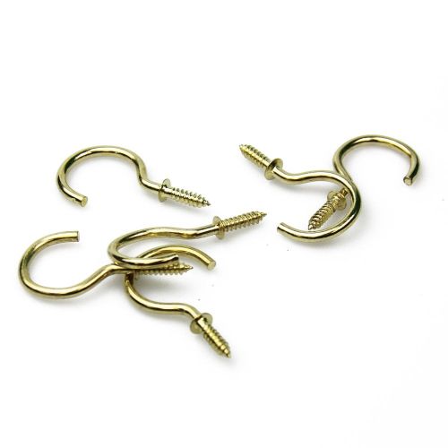 SCREWD 31mm Brass Plated Cup Hook Kit - 30 Hooks