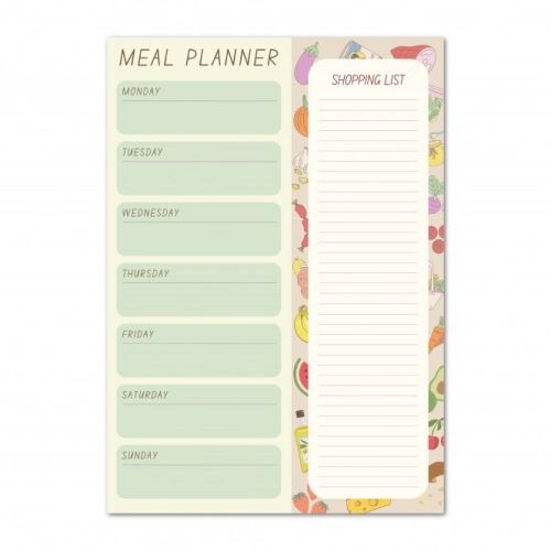 52 Sheet A5 Magnetic Weekly Meal Planner Notepad - Foods