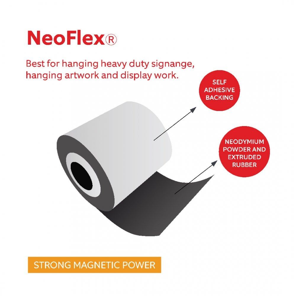 NeoFlex® 25mm Wide Neodymium Strip with 3M™ Adhesive